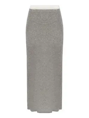 SAMSOE SAMSOE Ribbed Knit Maxi Skirt - Grey