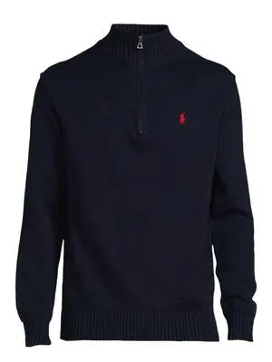Polo Ralph Lauren Knitted Pullover With Embroidered Pony - Black