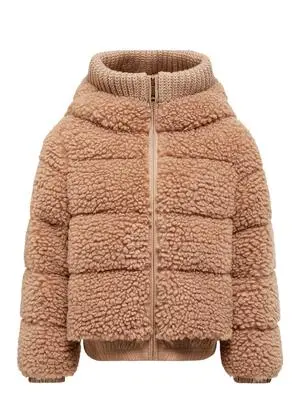 Moncler Adalbertas Teddy Hooded Down Jacket - Beige