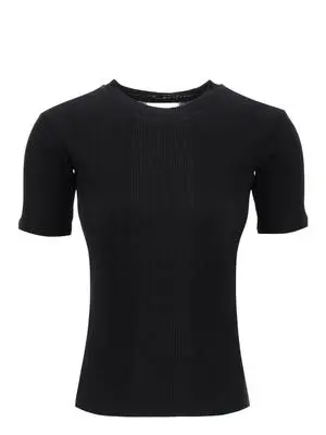 LOULOU STUDIO LOULOU STUDIO Ribbed Short Sleeve T-Shirt With Logo Embroidery