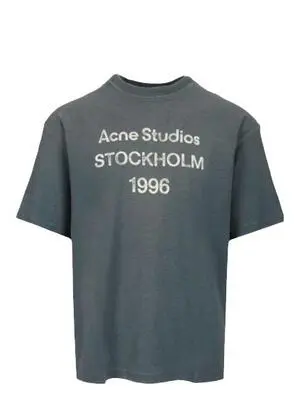 Acne Studios Logo Printed Crewneck T-shirt - Black