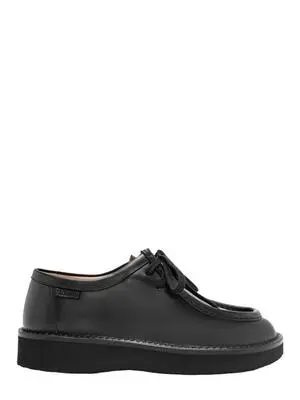 Loewe Faro Lace-up In Pull-up Calfskin - Black