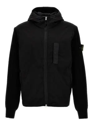 STONE ISLAND Stone Island Logo Patch Zip-Up Hooded Jacket