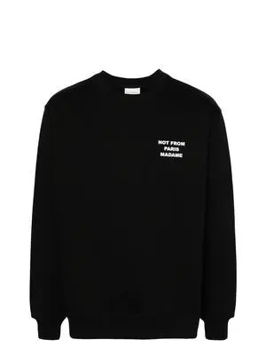 Drole De Monsieur Le Sweatshirt Slogan" Top - Black