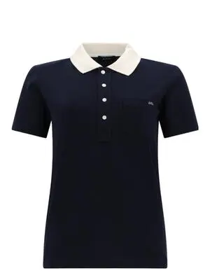 A.p.c. Contrast Collar Polo T-shirt - Black