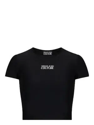 Versace Cropped Logo T-shirt - Black