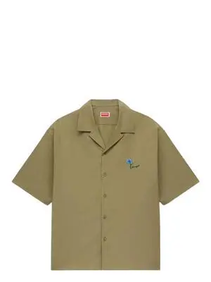 Kenzo Tulip Hawaiian Poplin Short Sleeve Shirt - Khaki