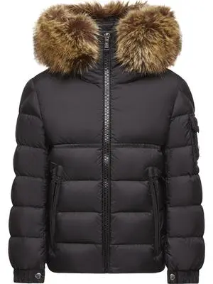 Moncler Byronf Down Jacket With Detachable Fur Hood Trim - Black