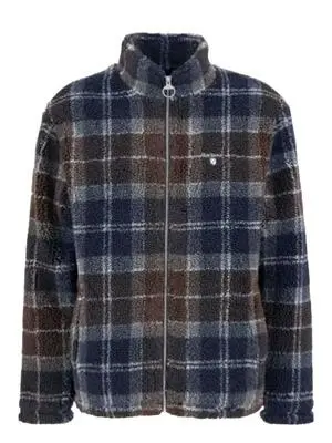 Barbour Tartan Check Fleece Jacket - Navy Blue  Brown