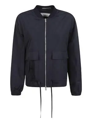 Peserico Drawstring Hem Zip-up Coat - Black