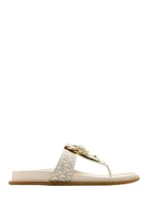 Michael Kors Jaden Monogram Ring Detail Flip Flops - Neutrals