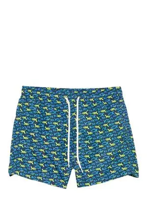 Sundek Fish Print Swim Shorts - Blue