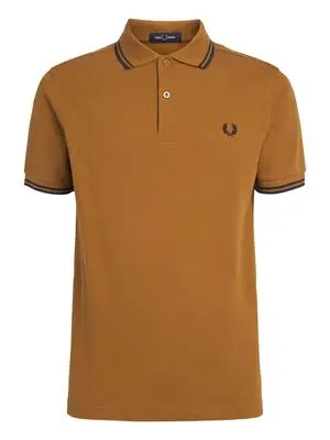 Fred Perry Cotton Twin Tipped Polo Shirt Brown
