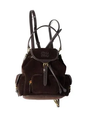 MIU MIU Miu Miu Corduroy Backpack With Buckle Closure