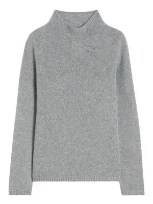 Max Mara Wool And Cashmere Yarn Polo-neck Sweater - Gray