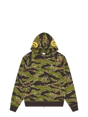 ICECREAM Smiley Tiger Stripe Zip-up Hoodie - Camouflage