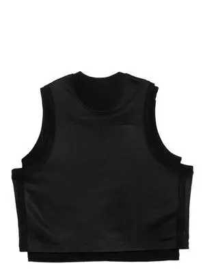 JUUN.J Layered Logo-plaque Vest - Black