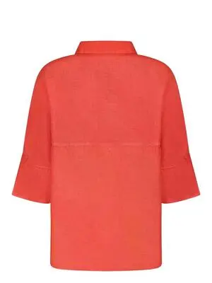 120% Lino Slub Texture Shirt - Red