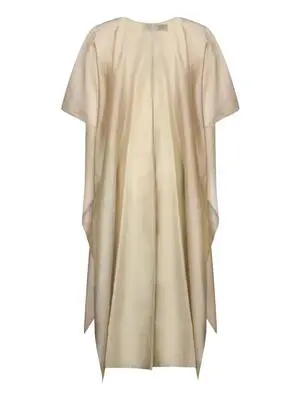 BLANCA VITA Open-front Short-sleeve Poncho - Neutrals
