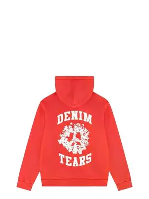 DENIM TEARS Logo-print Zip-up Hoodie - Red