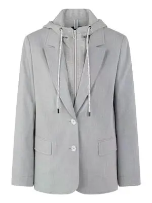 MARCCAIN Layered Hooded Blazer - Grey