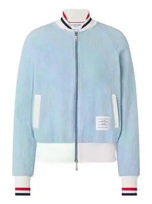 Thom Browne Rwb-stripe Bomber Jacket - Blue