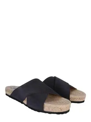 Manebí Suede Crossed-strap Sandals - Blue