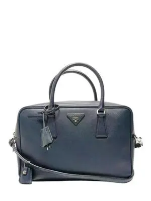 Prada Saffiano Leather Tote Bag - Blue