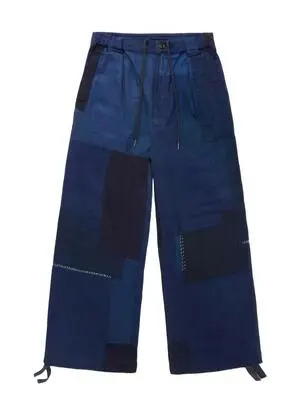 BLUE BLUE Kasezome Sashiko Patchwork Trousers - Blue