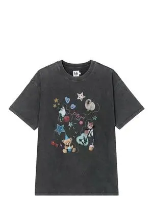 B+AB Graphic Print Cotton T-shirt - Grey