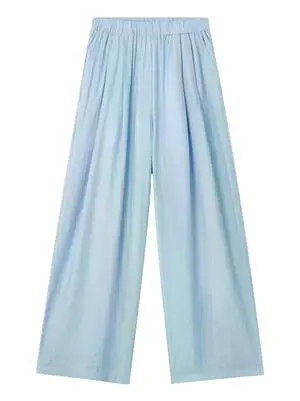 B+AB Pleated Wide-leg Trousers - Blue