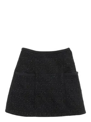 LOUIS VUITTON Tweed A-line Skirt - Black