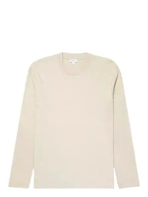Sunspel Riviera Long-sleeve Cotton T-shirt - Neutrals