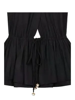 TAYLOR Halterneck Peplum Top - Black