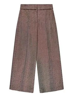 SLOWEAR Herringbone-weave Regular-fit Trousers - Brown