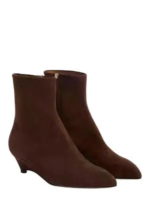 JIL SANDER Suede Wedge Ankle Boots - Red
