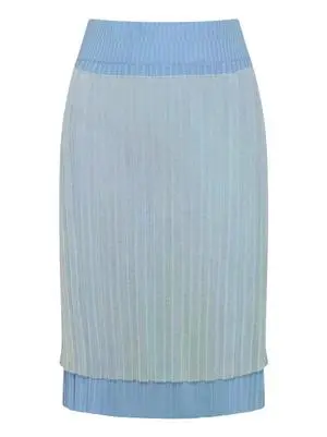 JUUKIFF Layered Effect Ribbed-knit Skirt - Blue