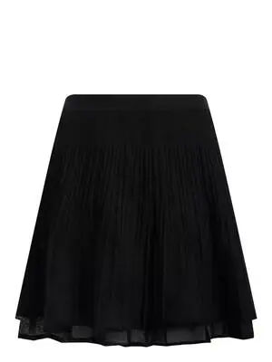 12 STOREEZ Lattice Pleated Mini Skirt - Black