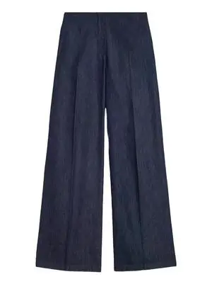 JIL SANDER Chambray Straight-leg Trousers - Blue