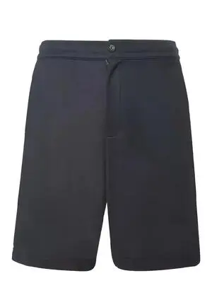 Herno Jersey Shorts With Logo Plaque - Black