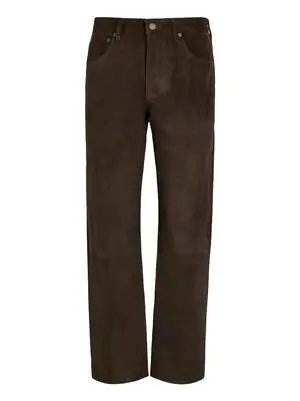 Citizens Of Humanity Dark Suede Straight-leg Trousers - Brown