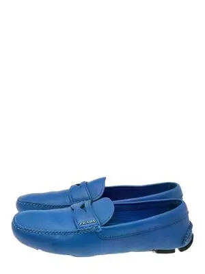 Prada Saffiano Leather Loafers - Blue