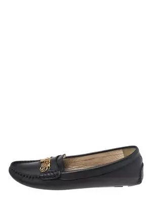 Carolina Herrera Logo-charm Leather Loafers - Black