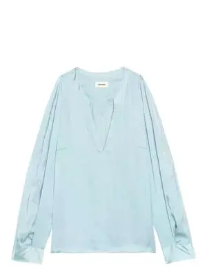 Zadig&Voltaire Torny Blouse In Japanese Satin - Blue