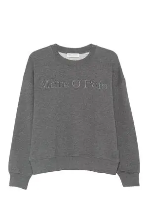 Marc O'polo Logo Embroidered Crew Neck Sweater - Grey