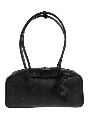 Mcm Aren' Embossed Leather Bag - Black