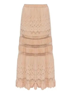 ALLSAINTS Camille Embroidered Maxi Skirt - Pink
