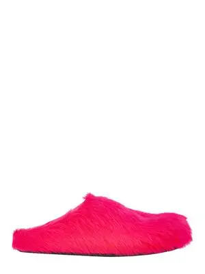Marni Fur Trimmed Slides - Pink