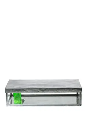 PUEBCO Glass Jewelry Box With Recycled Steel Lid - Double