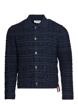 Thom Browne Knit Tweed 4-bar Utility Jacket - Navy